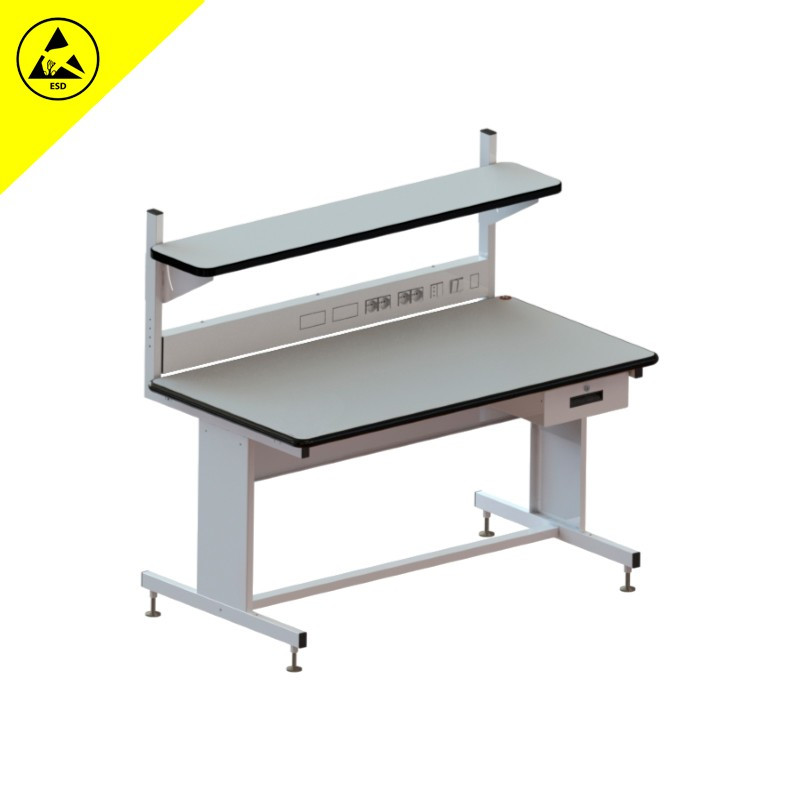 Poirot | MESA DE TRABAJO ESD 1950X800MM CON BARRA+REPISA